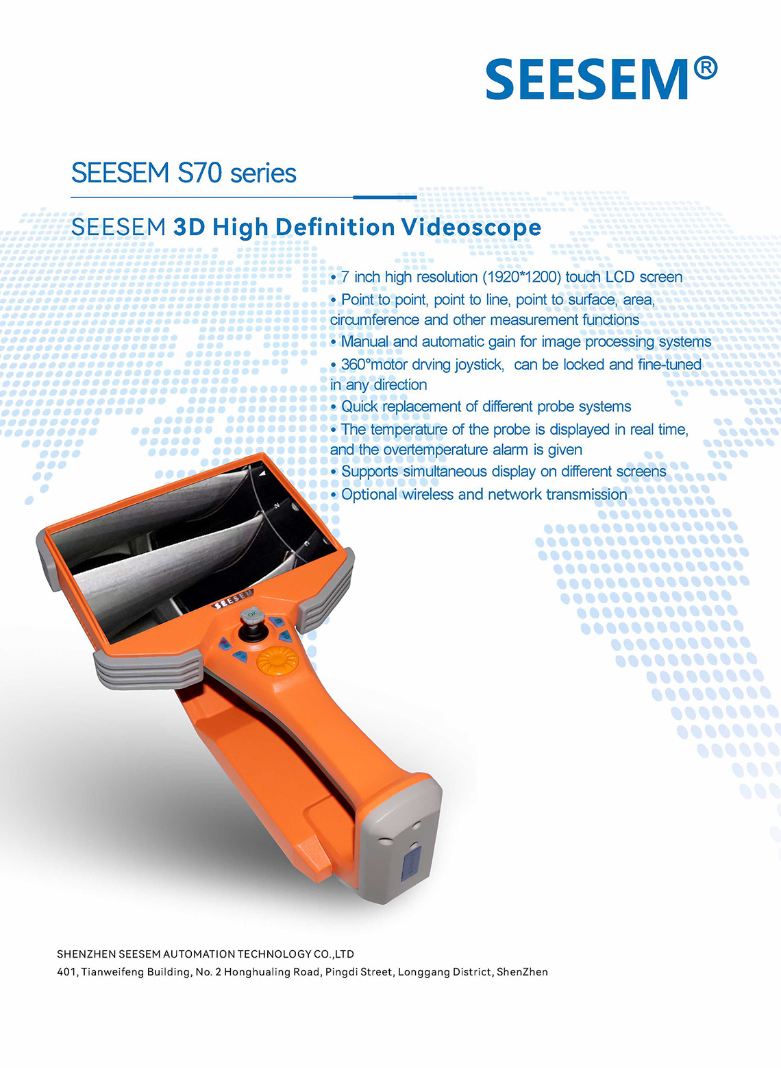 S70 Motorized Videoscope - SEESEM-Industrial videoscope