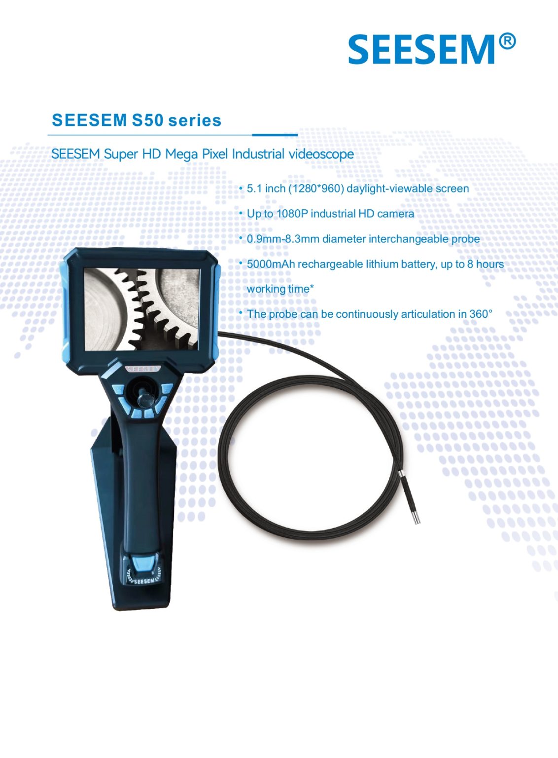 5.1-inch display videoscope - SEESEM-Industrial videoscope